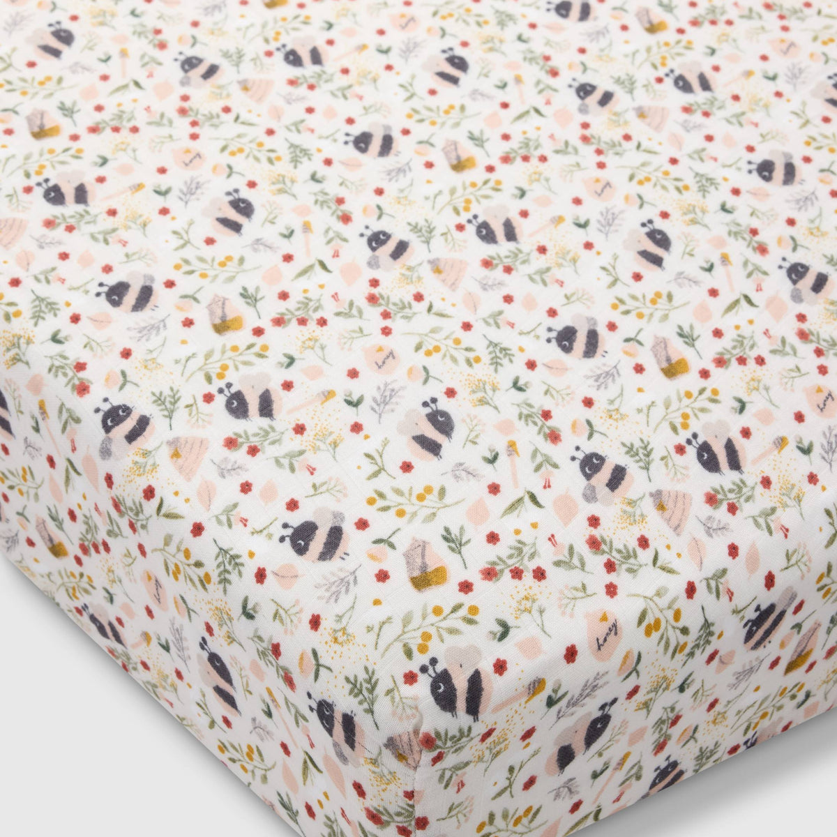 Muslin Fitted Crib Sheet - Bumble Bees – LOULOU LOLLIPOP US