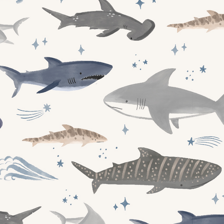 Baby Sleeper in TENCEL™ – Smiley Sharks – LOULOU LOLLIPOP US